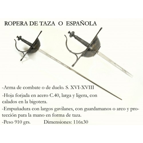 ESPADA ROPERA DE CAZO O TAZA